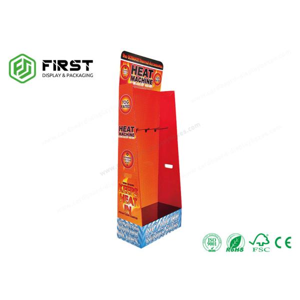 Quality Easy Assembly Cardboard Advertising Stand Customized Floor Display With Plastic for sale