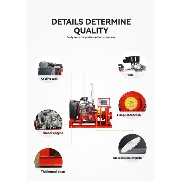 Quality GPM Multistage Dual Power Diesel Engine Fire Pump Set Water Supply System for sale