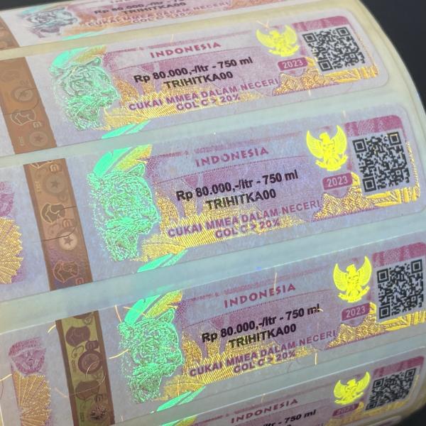 Quality Custom Holographic Security Stickers Offset Printed Permanent Adhesive Glossy for sale