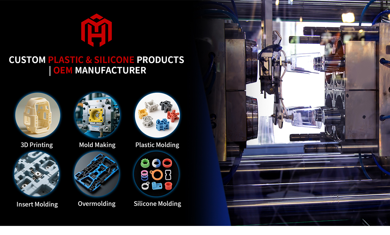 Custom injection molded plastic automotive lamp parts with metal inserts