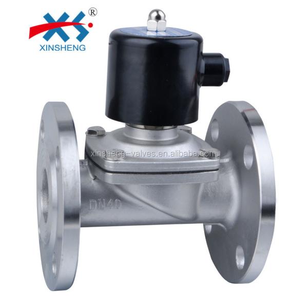 Quality NC 2W400-40SF Direct Acting SS304 Flanged DN40 Water Solenoid Valve Round Iron Coil IP54 for sale