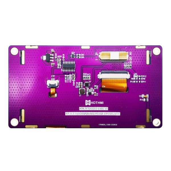 Quality 4.3 Inch 800x480 LVDS TFT Display Capacitive IPS TFT LCD Display for sale