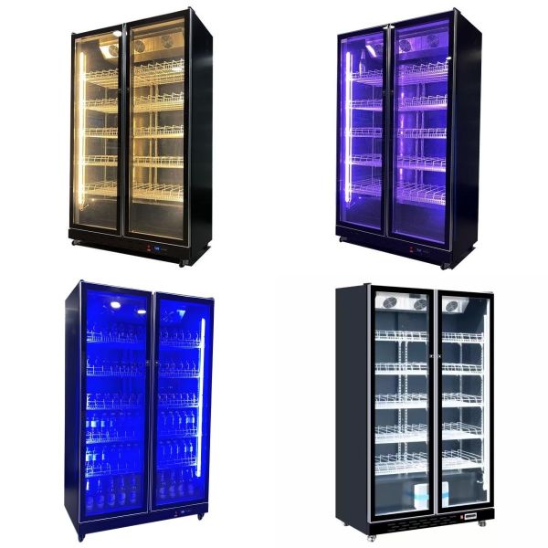 Quality Weight KG 95-160kg Glass Wine Display Cooler with Double Doors and Air Cooling System for sale