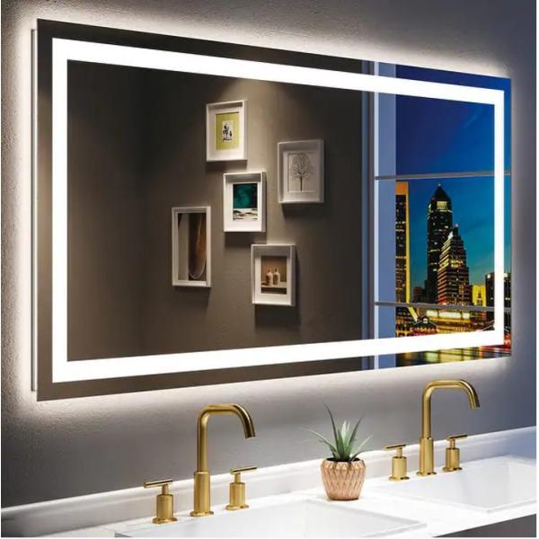 Quality Custom Size Magic Rectangle Shape Bathroom Cosmetic LED Light Mirror TV for sale
