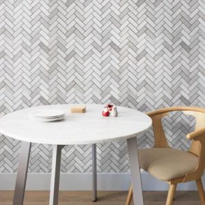 Quality Hexagon Inlay Bianco Carrara White Grey Cream Broken Wood Marble Onyx Waterjet for sale