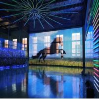 Quality Box Grille Transparent Film Screen Self Adhesive Advertising LED Grille Display for sale