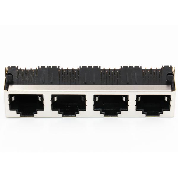 Quality 1 * N RJ45 Multiple Port Connectors , Right Angle Tab Up RJ45 Multiport for sale