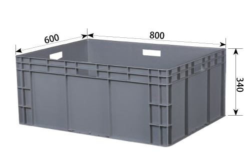 Quality Standard WarehouseEuro Stacking Containers Moving Storage Grey Light Weight for sale