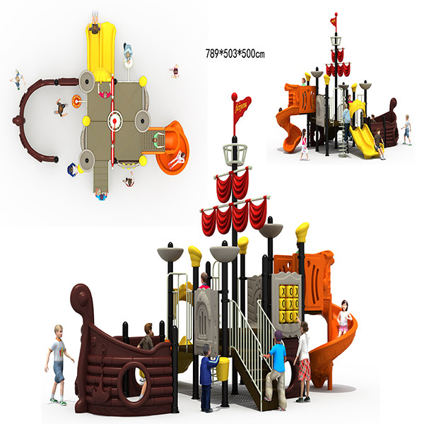 Quality Fadeproof Kids Playground Slide 789cm X 503cm X 500cm Ship Themed for sale