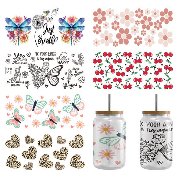 Quality Foil Hot Stamping 16oz Glass Sticker Decal UV DTF Packaging For Tumblers for sale