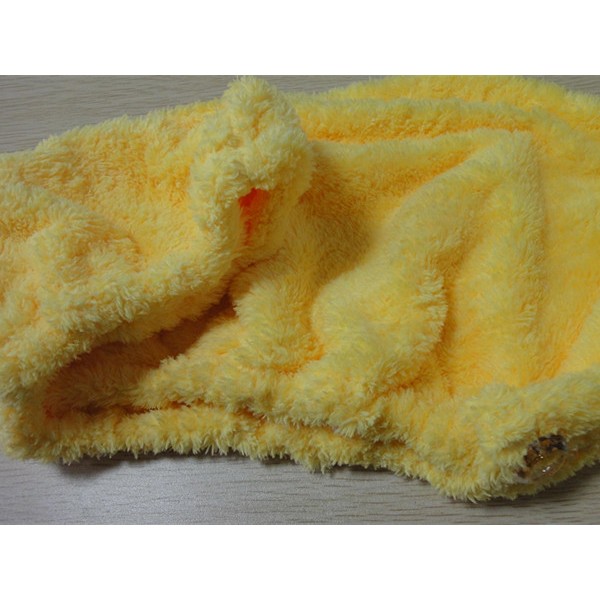 Quality 20*50 Yellow Colorful Microfiber Hair Turban , Elastic Crystal Button Hair Dry Cap for sale