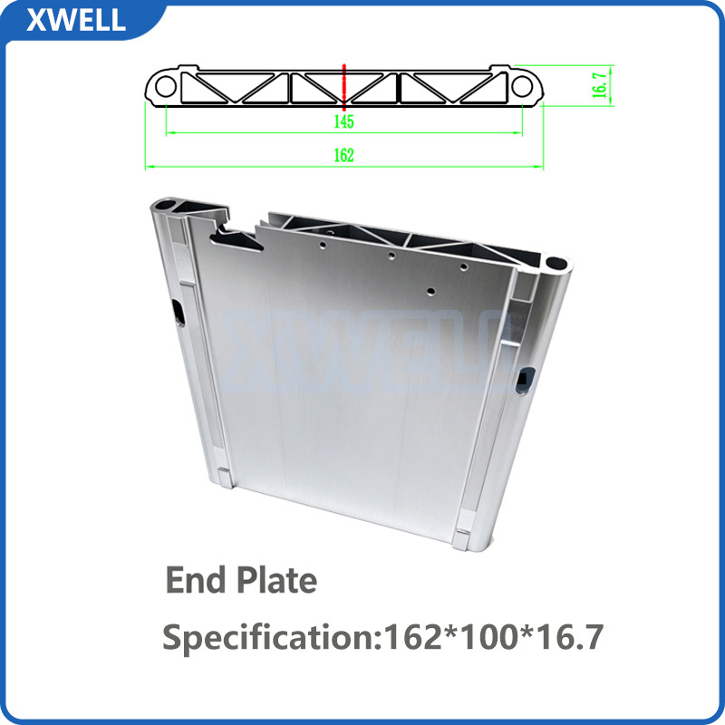 Quality Extruded Aluminum Shell End Plate AL6063 Prismatic Battery Cell for Module Pack Assembly for sale