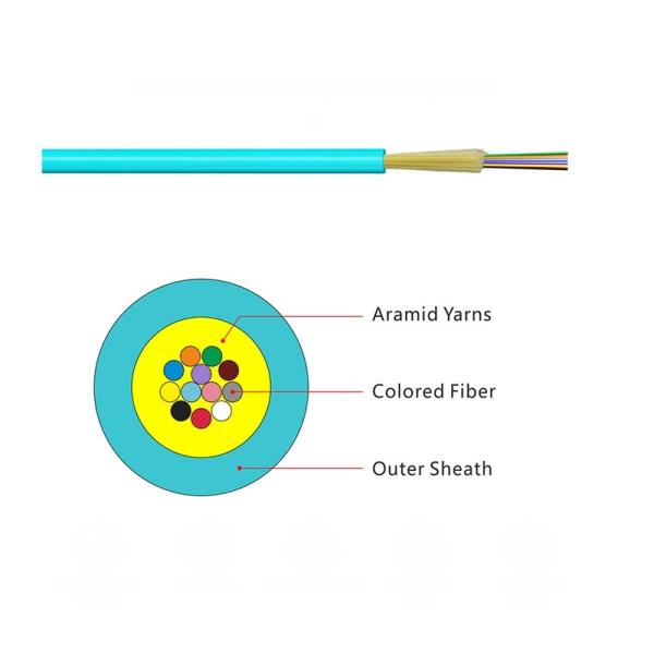 Quality Orange Indoor Fiber Optic Cable 24 Core Premise Tight Buffered Cable for sale