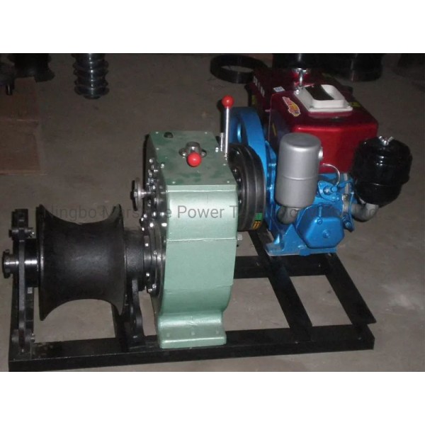 Quality 3Ton Belt Drive Traction Cable Pullers Diesel Engine Gasoline Engine Power Winch for sale