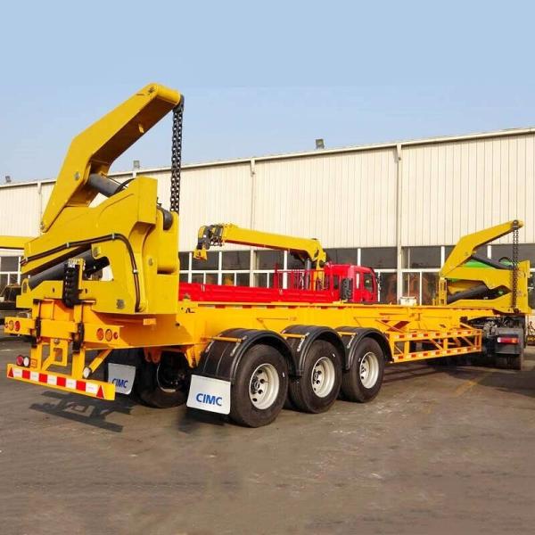 Quality 3 Axles Truck Crane 20Ft 40 Ft Type Container Carrier Side Loader Skeleton Semi for sale