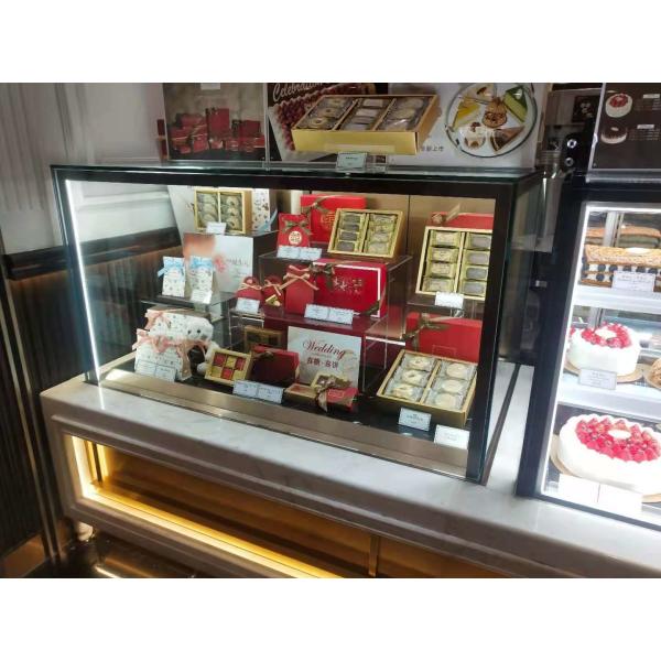 Quality Ambient Temperature Square Glass Dry Bakery Display Case 450L for sale
