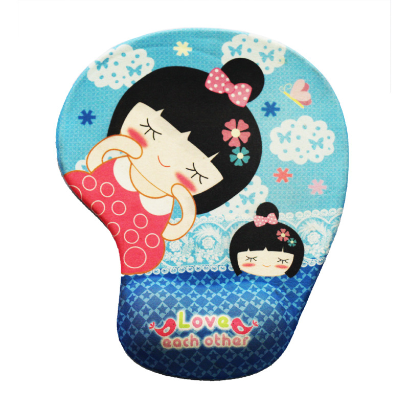 Minglu WMP-058  Non Slip Rubber material Cute Cartoon Design custom gel wrist rest mouse pads