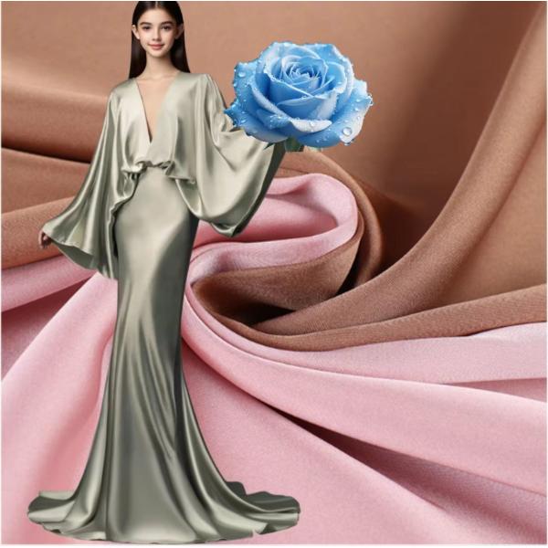 Quality 100% Polyester Satin Fabric 185gsm Silk-Like Appearance Trousers , Skirts , for sale