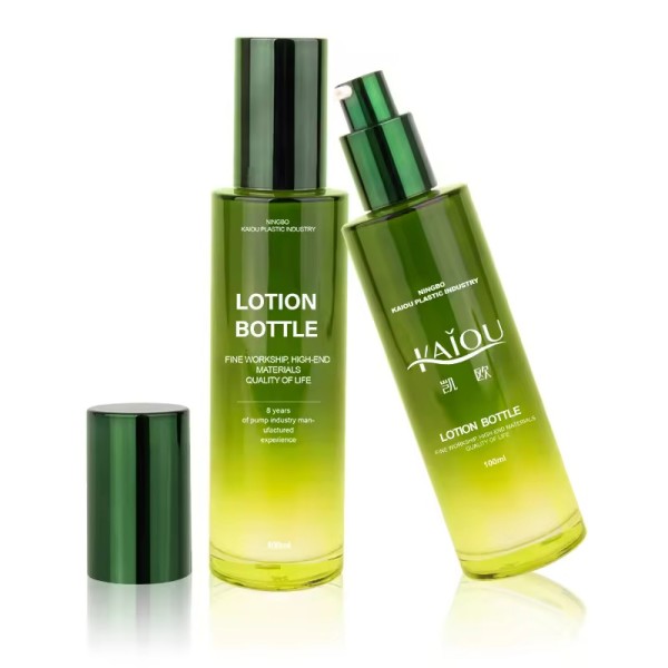 Quality Round Empty Plastic Pump Bottles Green Body Lotion Packaging Eco Friendly for sale