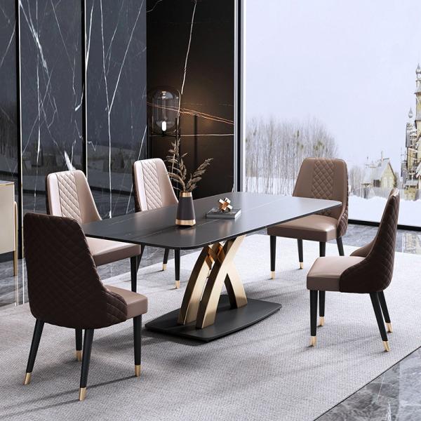 Quality OEM Black Dining Table Marble Onyx Modern Furniture for sale