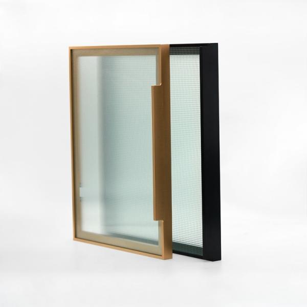 Quality Anodized Brushed Black Kitchen Cabinet Doors Aluminum Frame Profile for sale