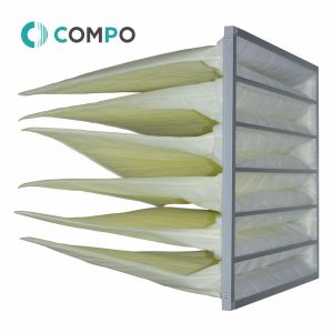 Quality Galvanized Frame AHU Pocket Air Filter With 1 - 5μM Filtration Efficiency for sale
