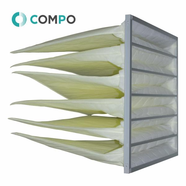 Quality Galvanized Frame AHU Pocket Air Filter With 1 - 5μM Filtration Efficiency for sale