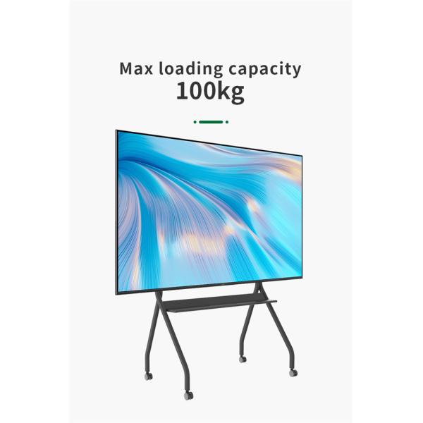 Quality Capacity 100kg 86inch Mobile TV Cart Rolling TV Stand Vesa 600 X 1080mm for sale