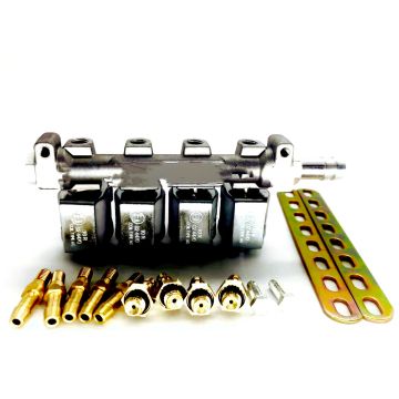 Quality High Performance 4 Cylinder Grey LPG CNG Injector Rail For Fuel Gas Injection for sale