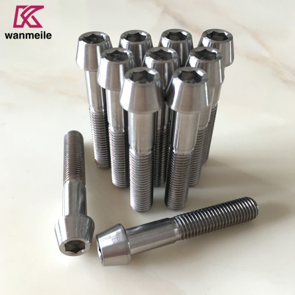 Quality Gr5 DIN912 Titanium Taper Head Bolt Titanium Hexagon Head Bolt For Motorcycle And Bike for sale