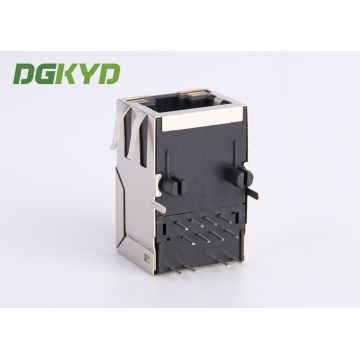 Quality 25.4mm single port tap up rj45 modular jack 10/100 base-tx telecom connector G/Y for sale