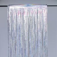 Quality Festive Laser Foil Fringe Curtain Wall Mounted Multi Color PET Holiday Supplies for sale