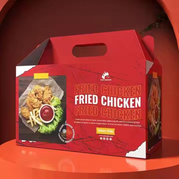 Quality Custom Kraft Paper Fried Chicken Boxes - Eco-Friendly Takeaway Packaging with for sale