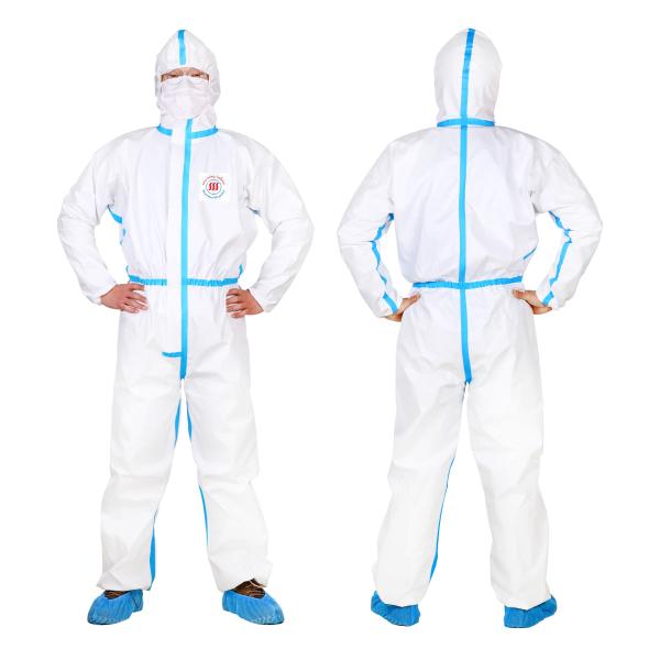 Quality Waterproof Type 4 Disposable Coveralls Taped Disposable Coverall With Thumb Loop for sale