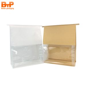 Quality Customized Printed Side Gusset Type Seal Packaging Bag Flat Bottom Bags Toast for sale