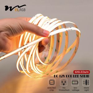 Quality 5mm 8mm COB Strip Light 5m Roll 5W/M LED Dimmable Light Strips for sale