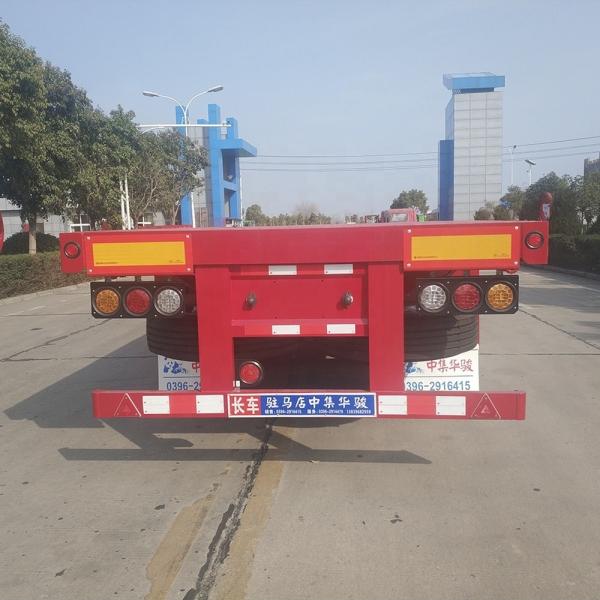 Quality 40 Ton Max Payload Tri-axle Flatbed Container Semi Trailer for Truck for sale
