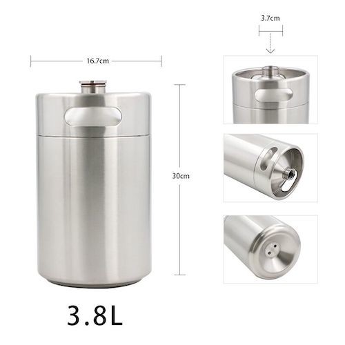 Quality 128oz 4L Stainless Steel Insulated Mini Keg For Beer for sale