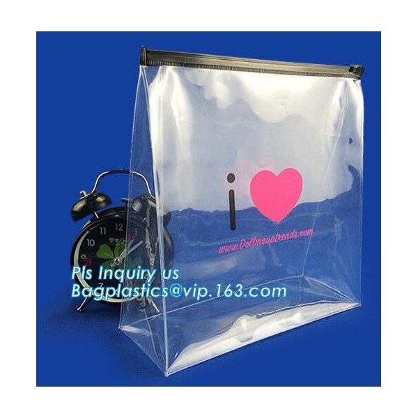 Quality zipper slider bag cosmetic packaging slider bag, make up bag promotional cosmetic bag slider bag, toiletry pouch eva cos for sale