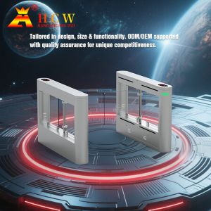 Quality HCW Pedestrian Swing Turnstile Gate 304 Stainless Steel Cabinet With Face for sale