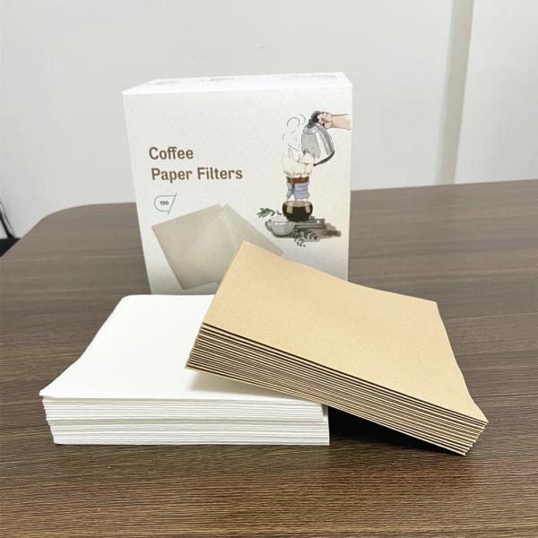 Quality Unbleached Aeropress 2 Cup Chemex Coffee Filter Square Shaped for sale