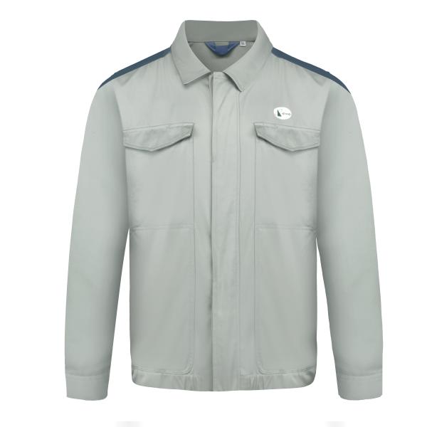 Quality Twill 2/1 Jacket Unisex Flap Light Green Work Clothes for sale