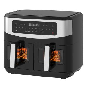 Quality Dual Air Fryer 9L Transparent Window 12 Preset Smart Digital Control for sale