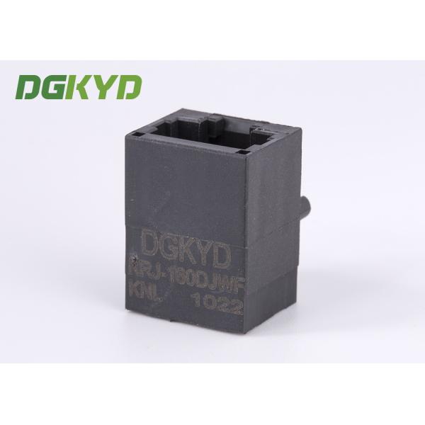 Quality 10/100 BASE 1x1 Tab Down RJ45 Network Connector with transformer PBT black for sale