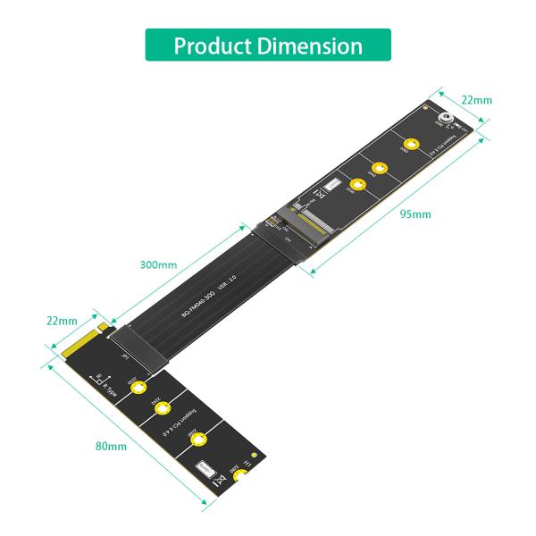 Quality Upgrade Version 90 Degree Right Angle M.2 NVME SSD Extension Cable with High for sale