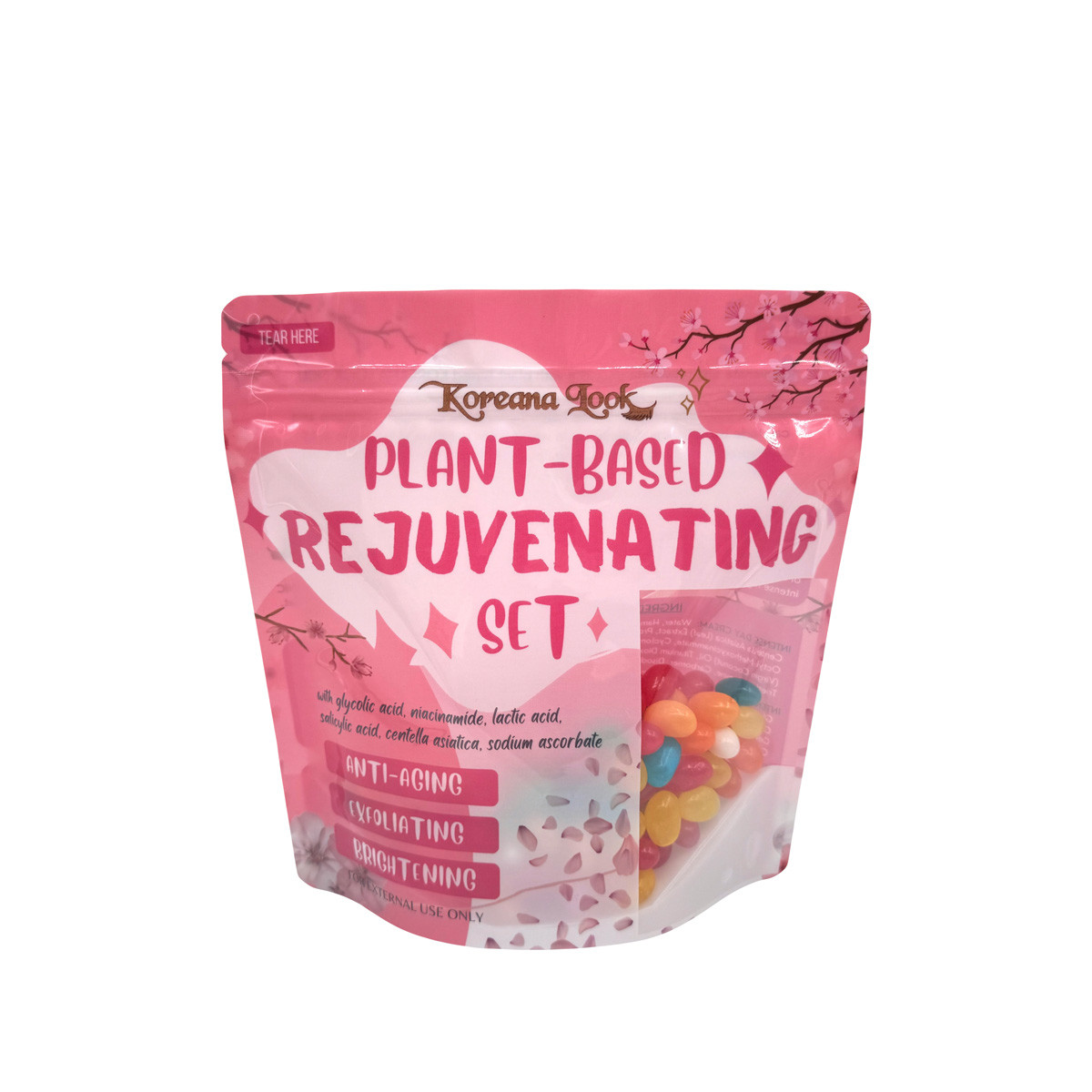 Quality Customized Plastic Digital Printed Resealable Stand Up Pouches with Clear Window for sale