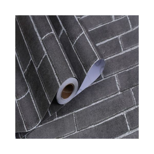Quality OEM 3D Gray Brick Wallpaper 4ft 2ft Width 3D Brick Wallpaper Self Adhesive for sale