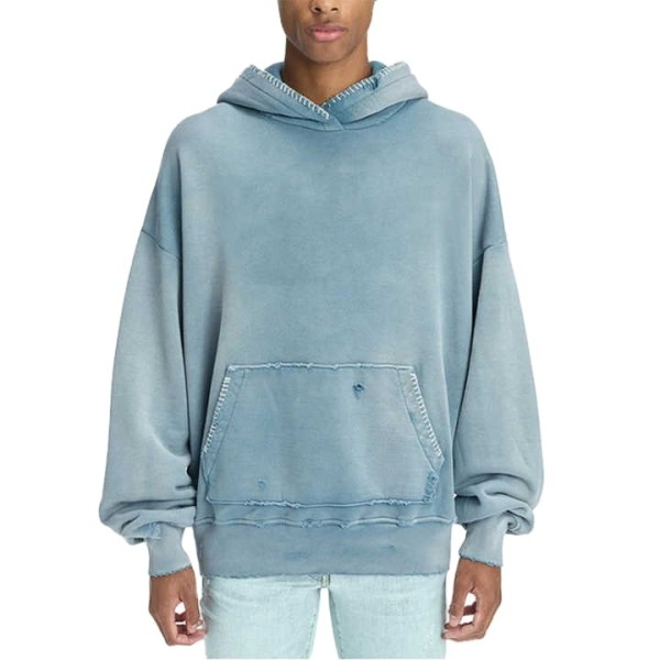 Quality OEM Acid Washed Pullover Oversized Hoodie Custom Tie-Dye Print 100% Cotton Sweatshirts Plus Size Men's Boxy Autumn Style for sale