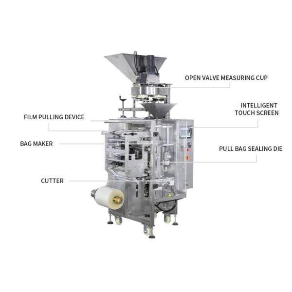 Quality Weighing Snack Filling Food Pouch Packing Machine 330ml 60HZ PLC Control for sale