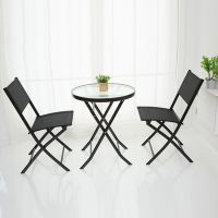 Quality Embroidery or Printing Metal Glass Patio Dining Set for Outdoor Bistro Balcony for sale